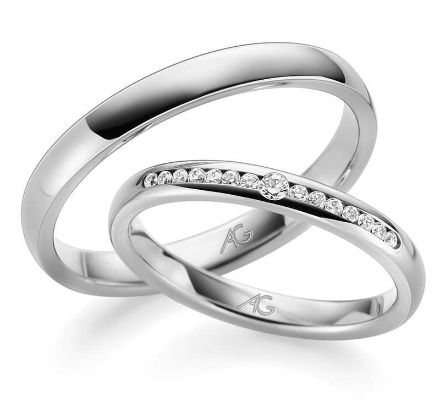 Gifteringer i hvitt gull 9kt, bredde 5 mm, 1,6 tykk | Gullsmed Aas