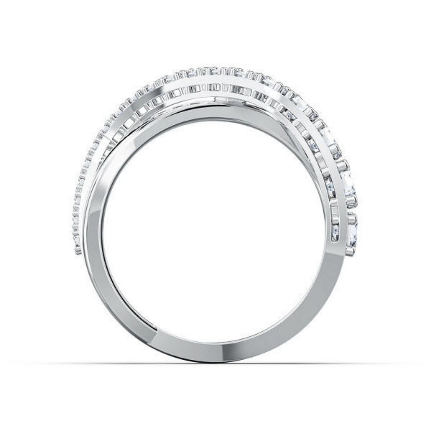 Swarovski Twist ring White, Rhodium plated | Ole Aas