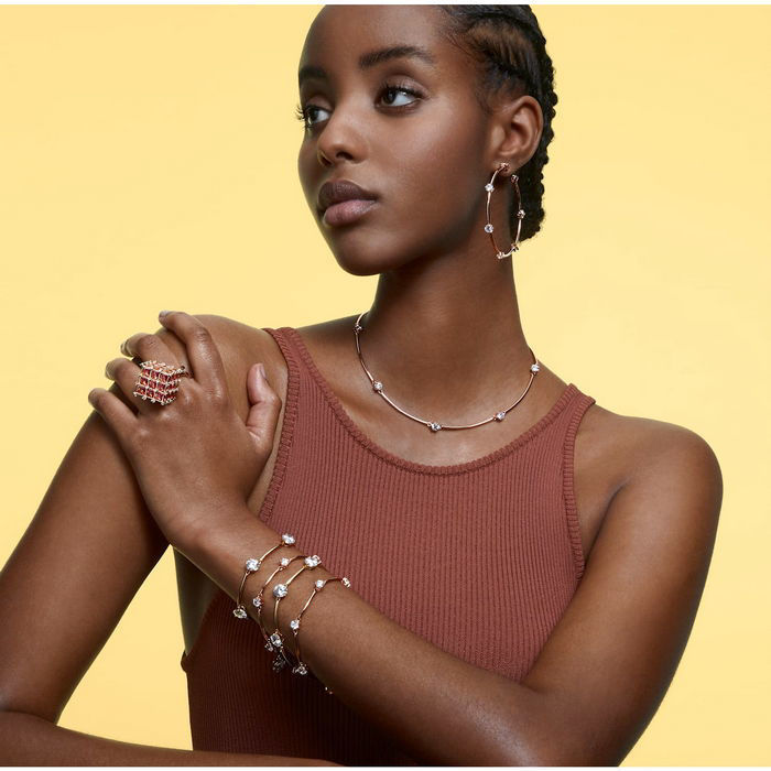 Swarovski smykke Constella necklace White, Rose-gold tone plated ...