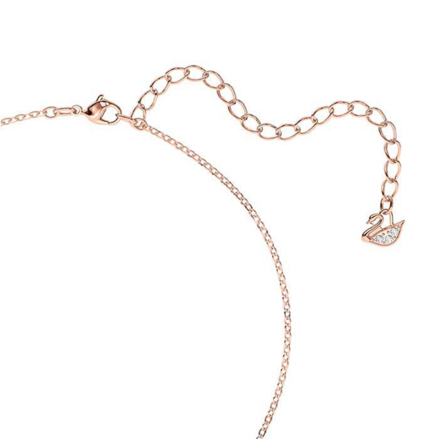Swarovski smykke Twist necklace White, Rose gold-tone plated| Ole Aas