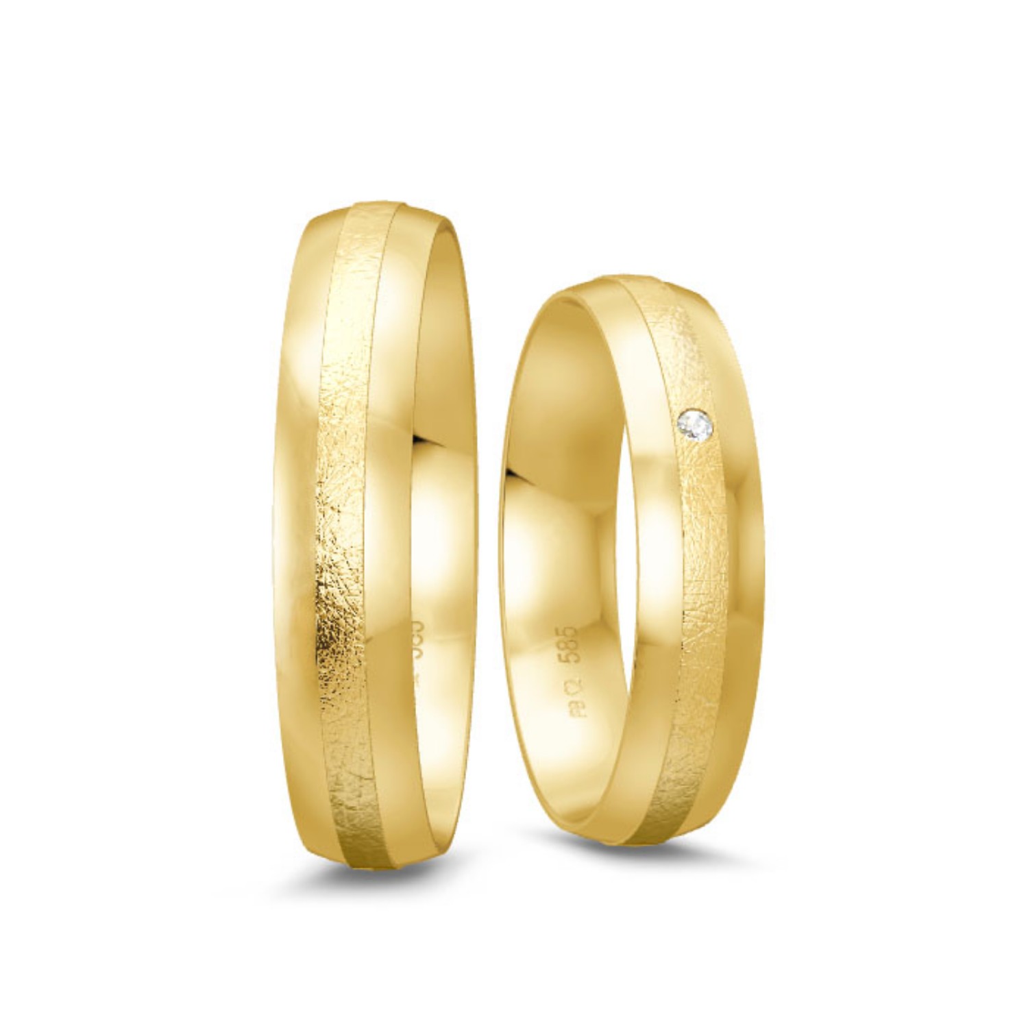 Gifteringer i gult gull 14 kt, 4,5 mm 1,3mm tykk | Ole Aas