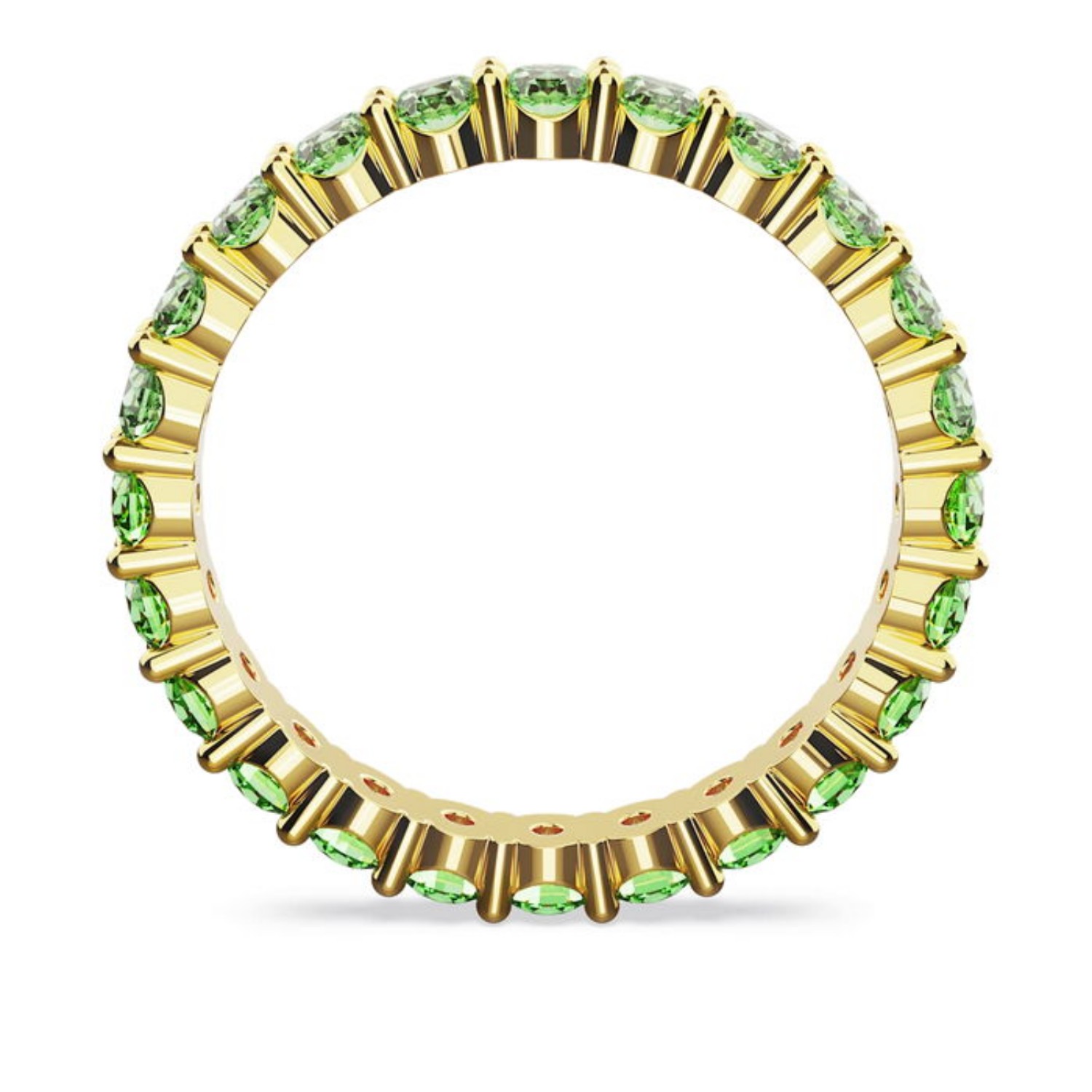 Swarovski Matrix ring Round cut, Green, Gold-tone plated | Oleaas