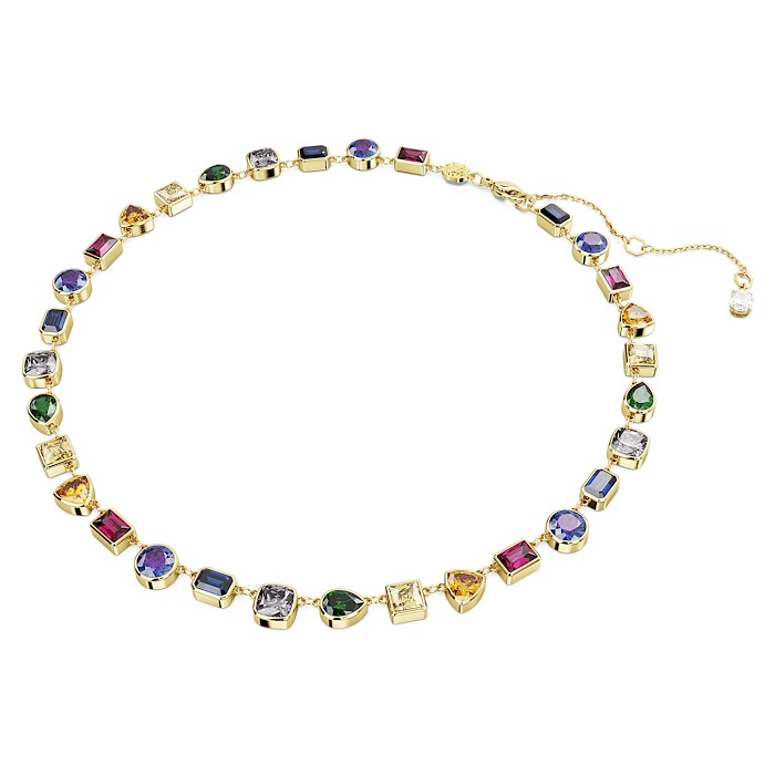 Swarovski collir Stilla Mixed cuts, Multicolored, Gold-tone plated ...
