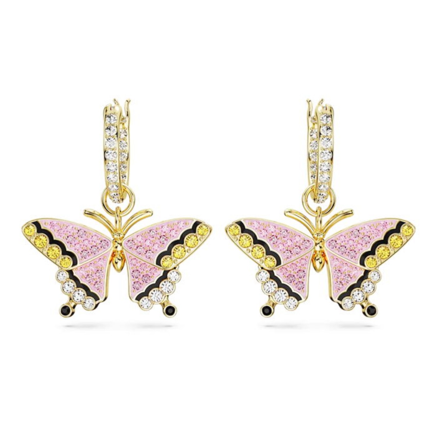 Swarovski øredobber Idyllia drop Butterfly, gold-tone plated | Gullsmed Aas