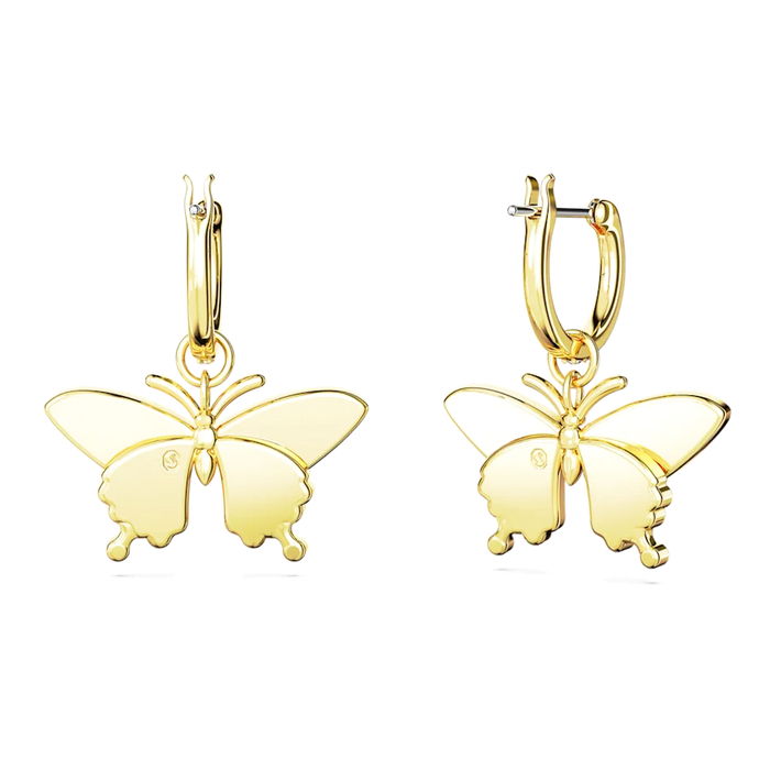Swarovski øredobber Idyllia drop Butterfly, gold-tone plated | Gullsmed Aas
