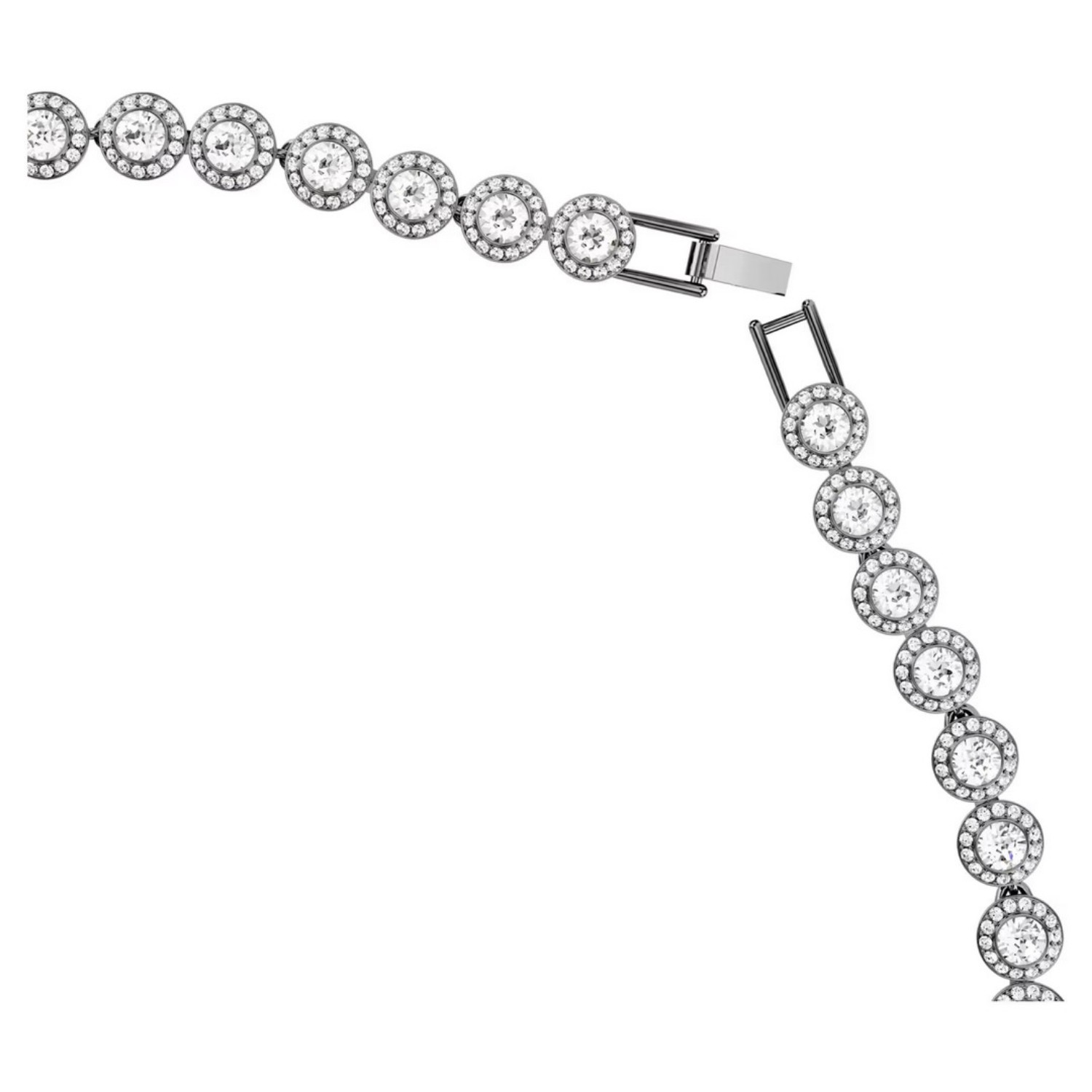 Swarovski collier Una Angelic Round cut, Long, White, Ruthenium plated ...