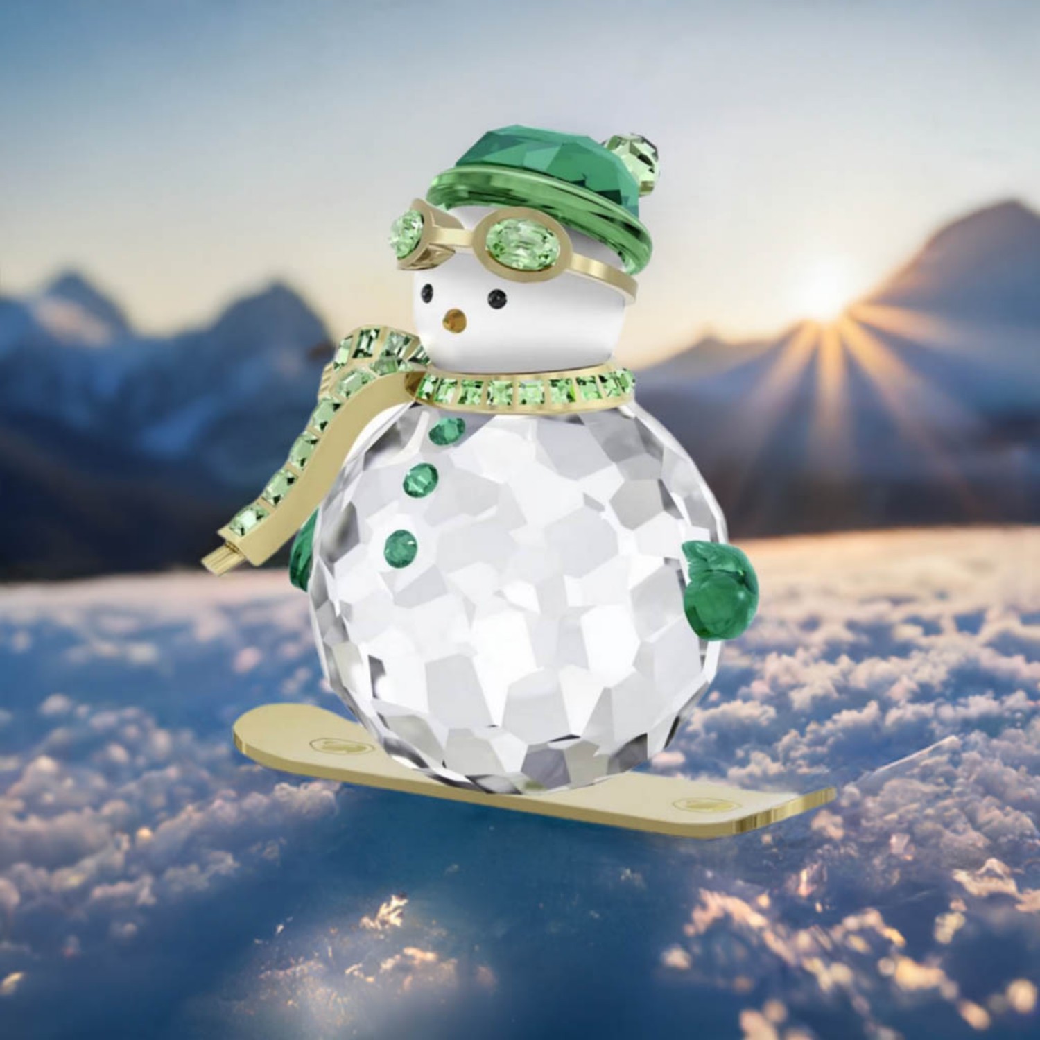 Swarovski figurer Holiday Cheers Dulcis Snowman Green | Ole Aas