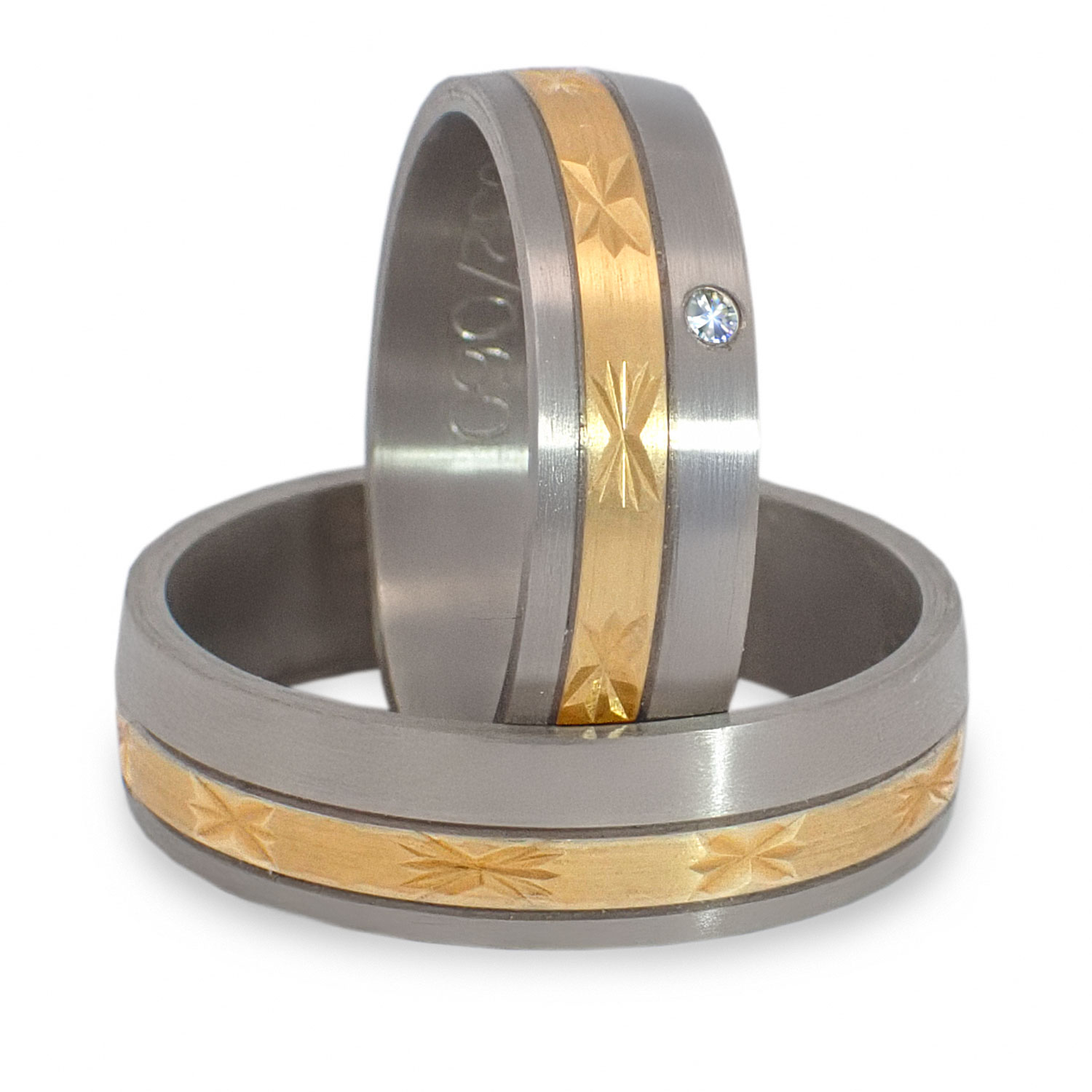 Gifteringer RAUSCHMAYER stål & gull, 6 mm | ole Aas