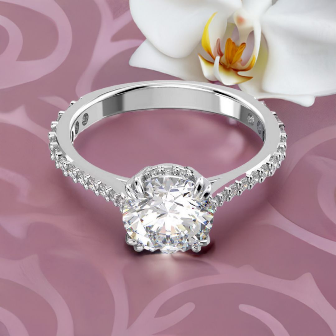 Swarovski ring Constella cocktail Princess cut, hvitt | Ole Aas