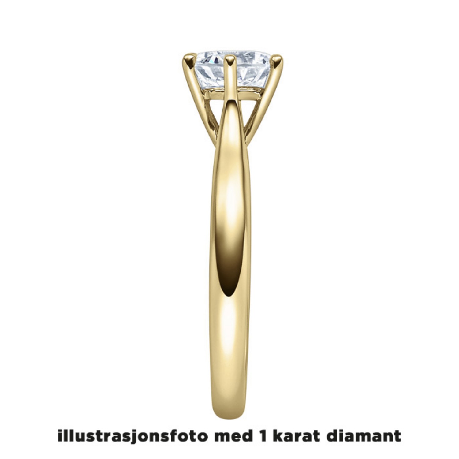 Forlovelsesring med lab grown diamant 0,50 ct River (E) VS2 i gult gull. Leticia | Ole Aas