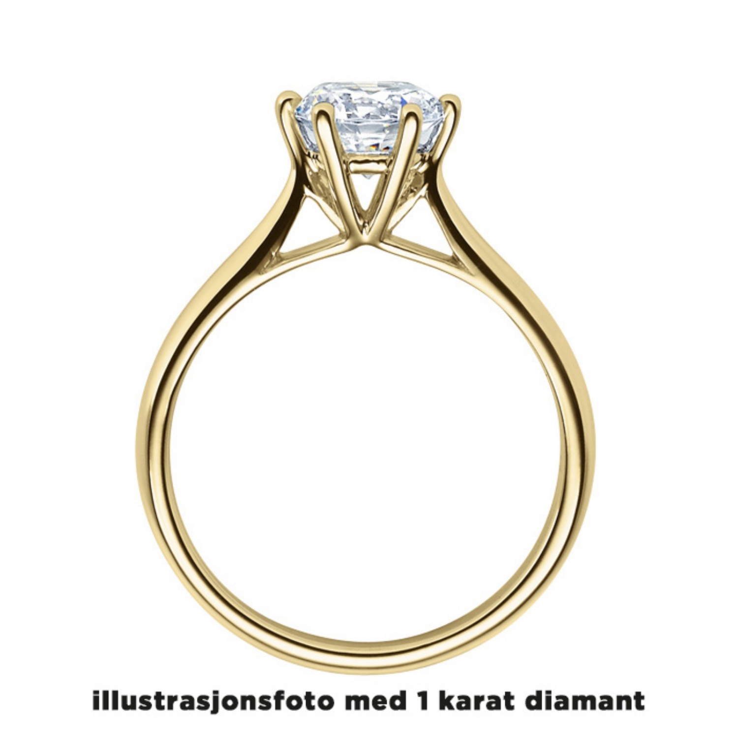 Forlovelsesring med lab grown diamant 0,50 ct River (E) VS2 i gult gull. Leticia | Ole Aas